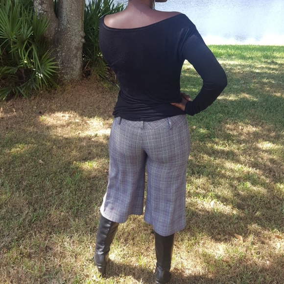 Vintage | Shorts | Vintage Shorts Capri Crop Plaid Bermuda Red Gray ...